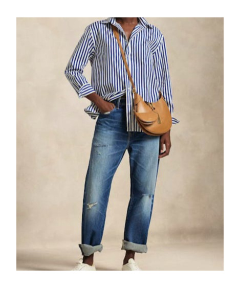 RALPH LAUREN Ralph Lauren Striped Button-Up Shirt with Classic Collar