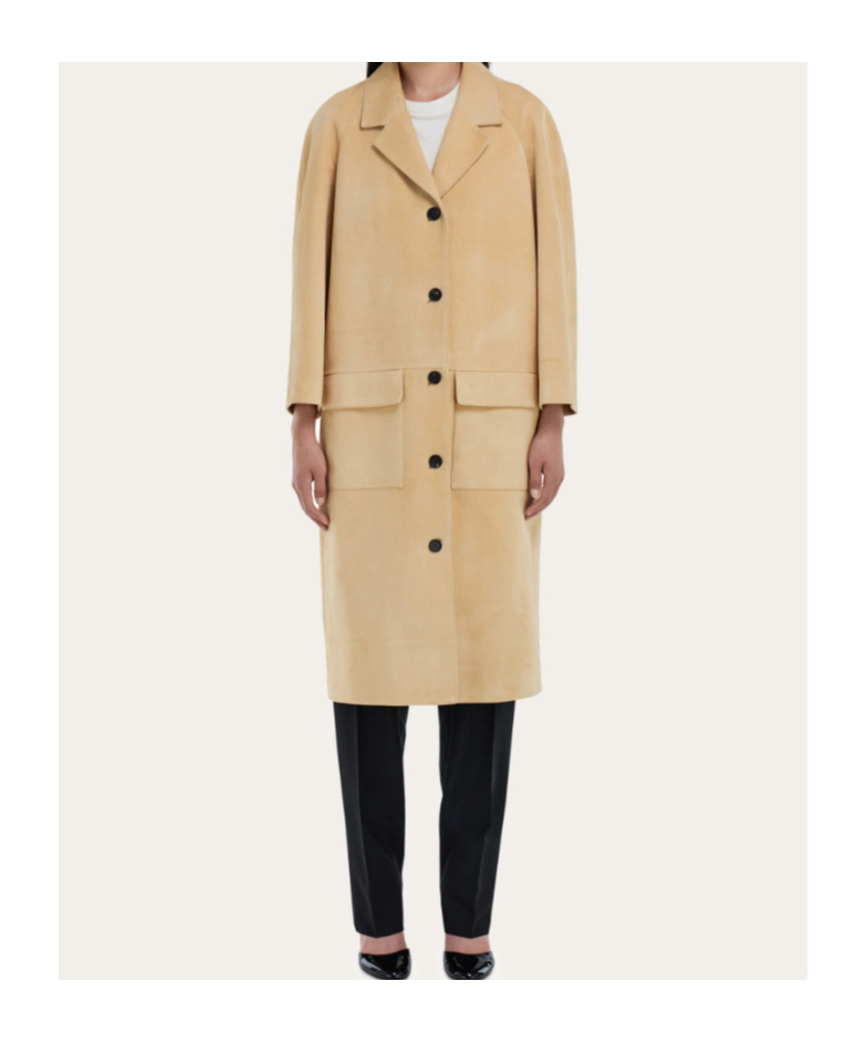 SALVATORE FERRAGAMO Salvatore Ferragamo Single-Breasted Suede Coat
