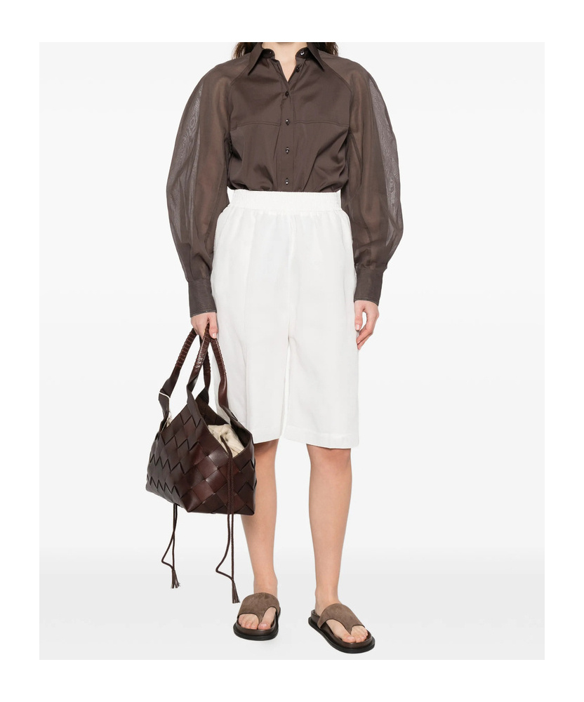 BRUNELLO CUCINELLI Brunello Cucinelli Sheer-Panel Long-Sleeve Shirt