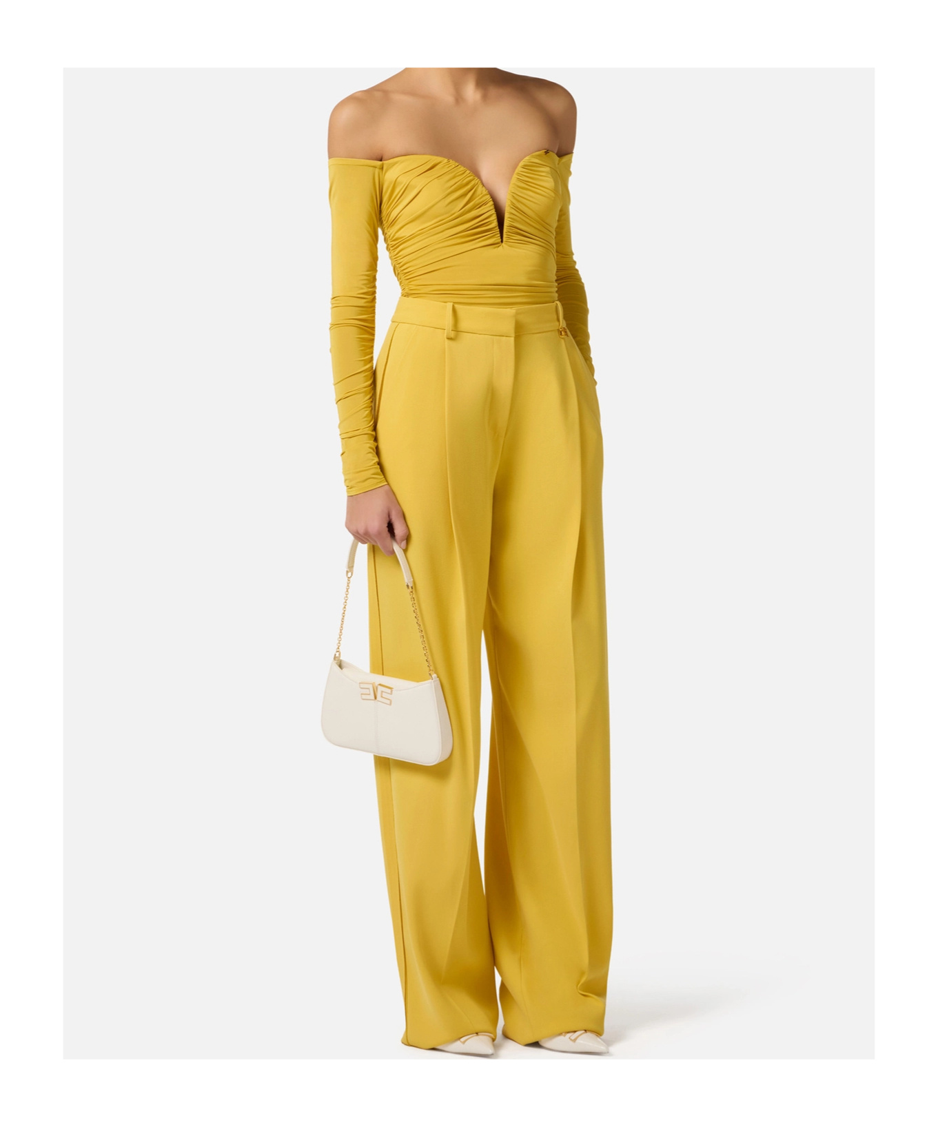 ELISABETTA FRANCHI Elisabetta Franchi Long Sleeve Plunge Bodysuit