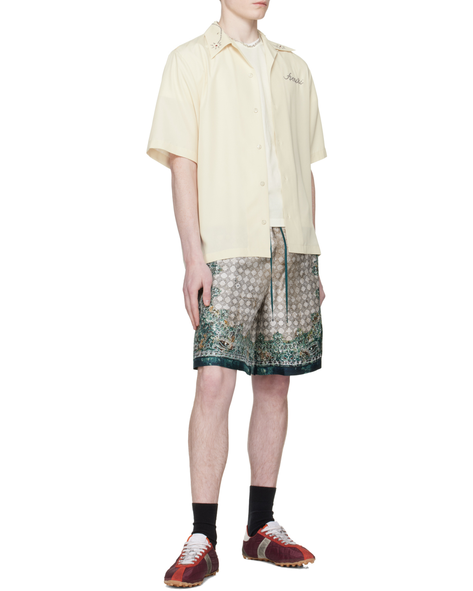 AMIRI Amiri Bandana Print Silk Bermuda Shorts
