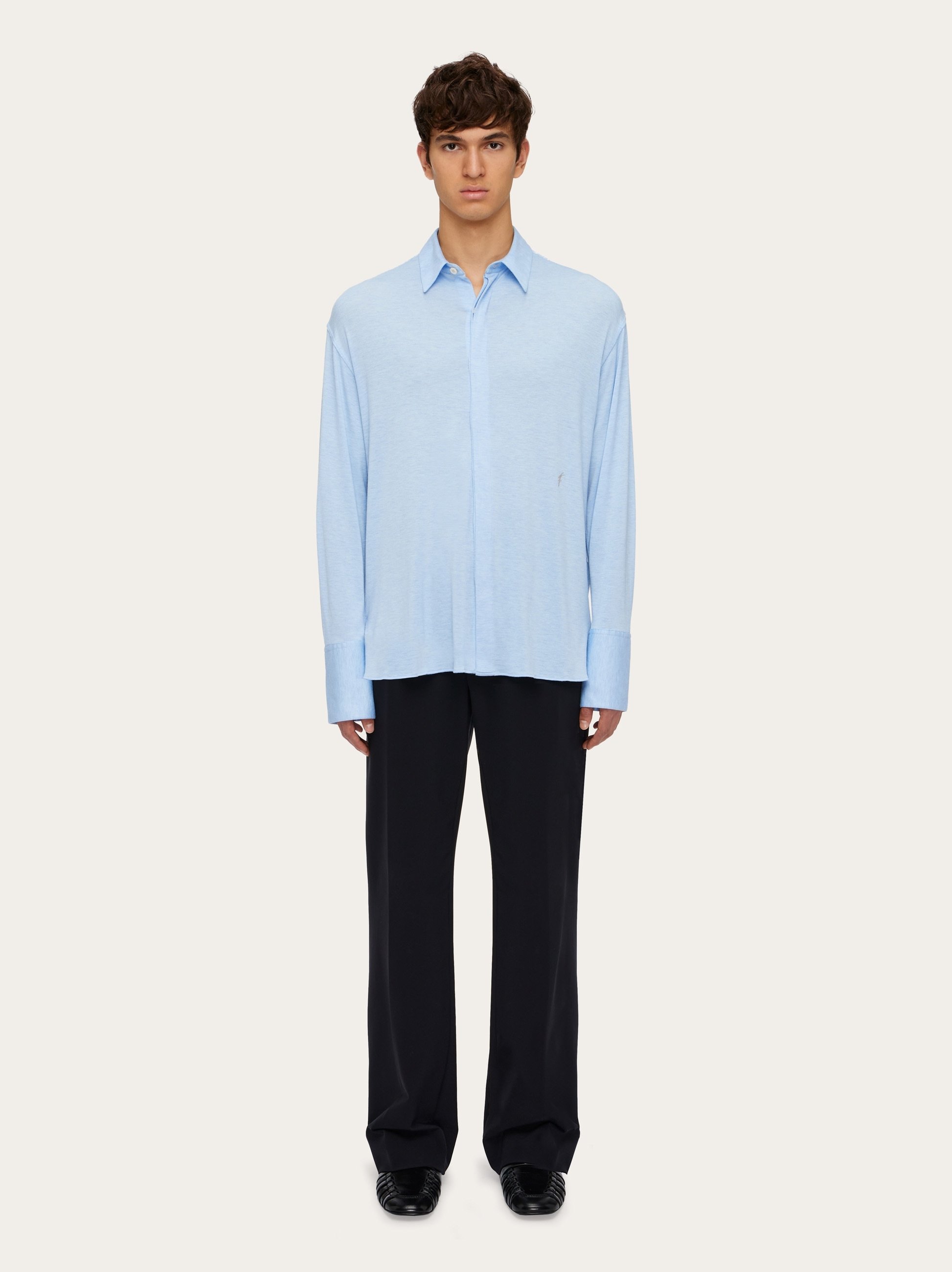 SALVATORE FERRAGAMO Ferragamo Logo-Embroidery Long Sleeved Shirt