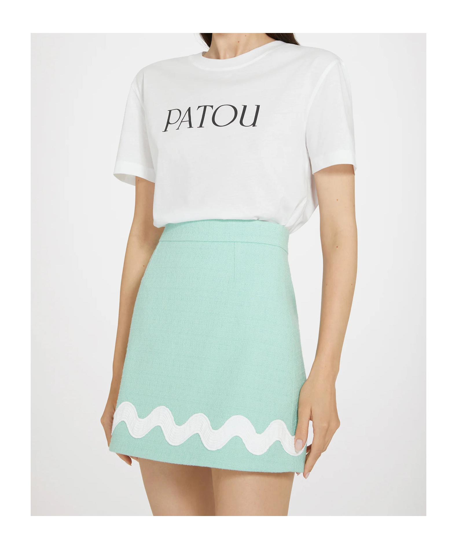 PATOU Patou Tweed Mini Skirt with Contrast Trims