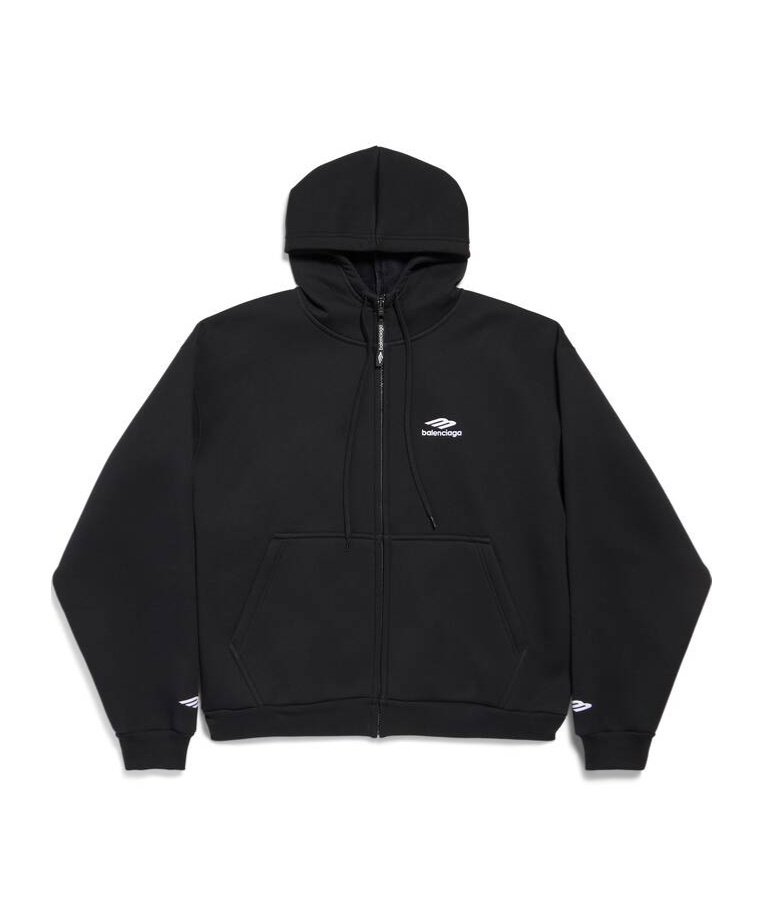 Balenciaga Skiwear 3b Sports Icon Outerwear Zip-Up Hoodie - Black