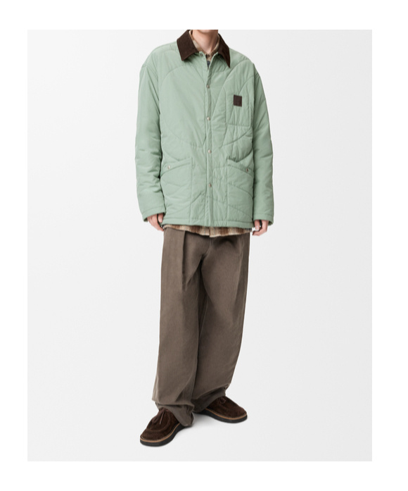 LOEWE Loewe Padded Technical Shell Overshirt with Suede Collar