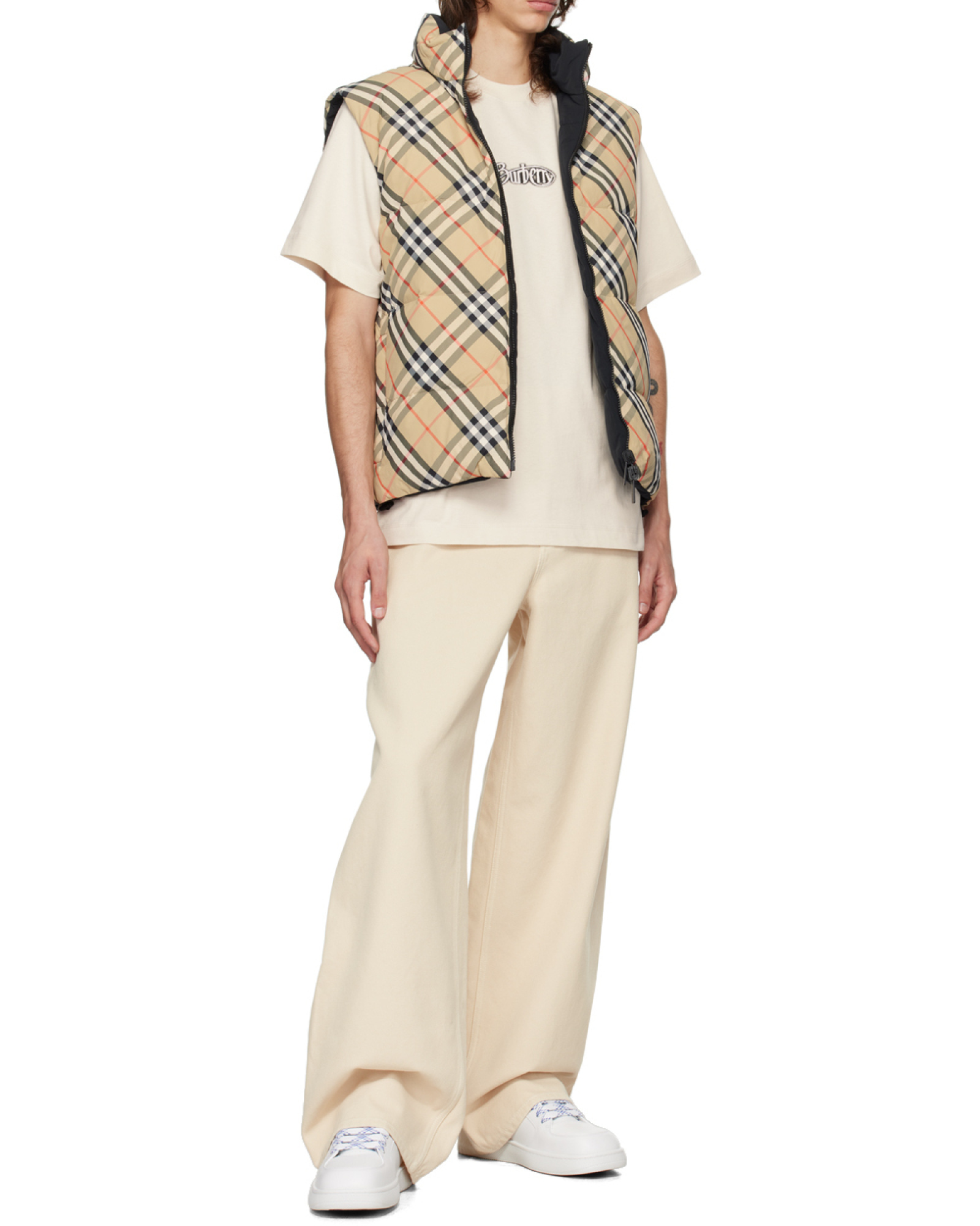 BURBERRY Burberry Checked Zipped Reversible Padded Gilet