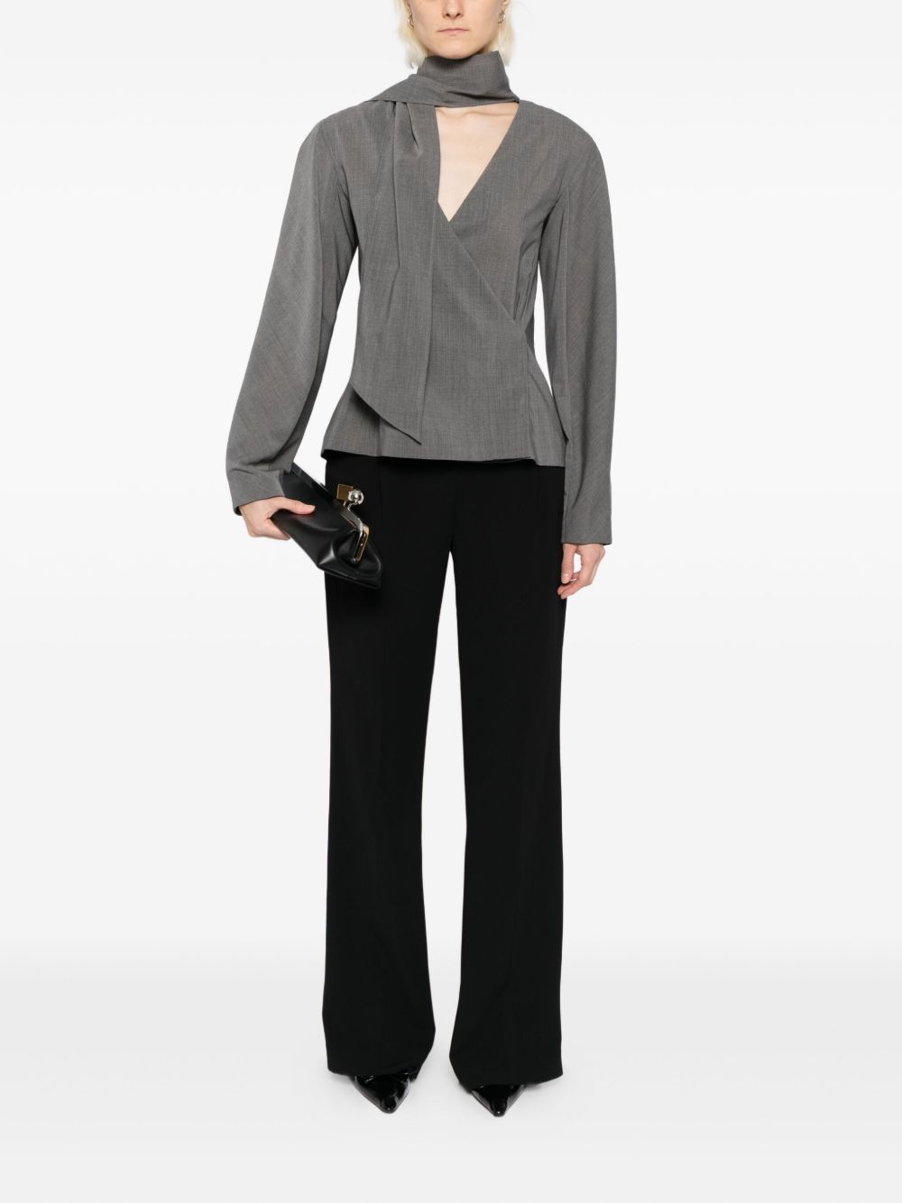 JACQUEMUS Jacquemus Long-Sleeved Blouse with Knot Detail