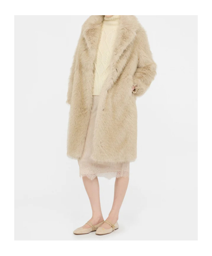 LIU JO Liu Jo Faux Fur Long-Sleeved Coat