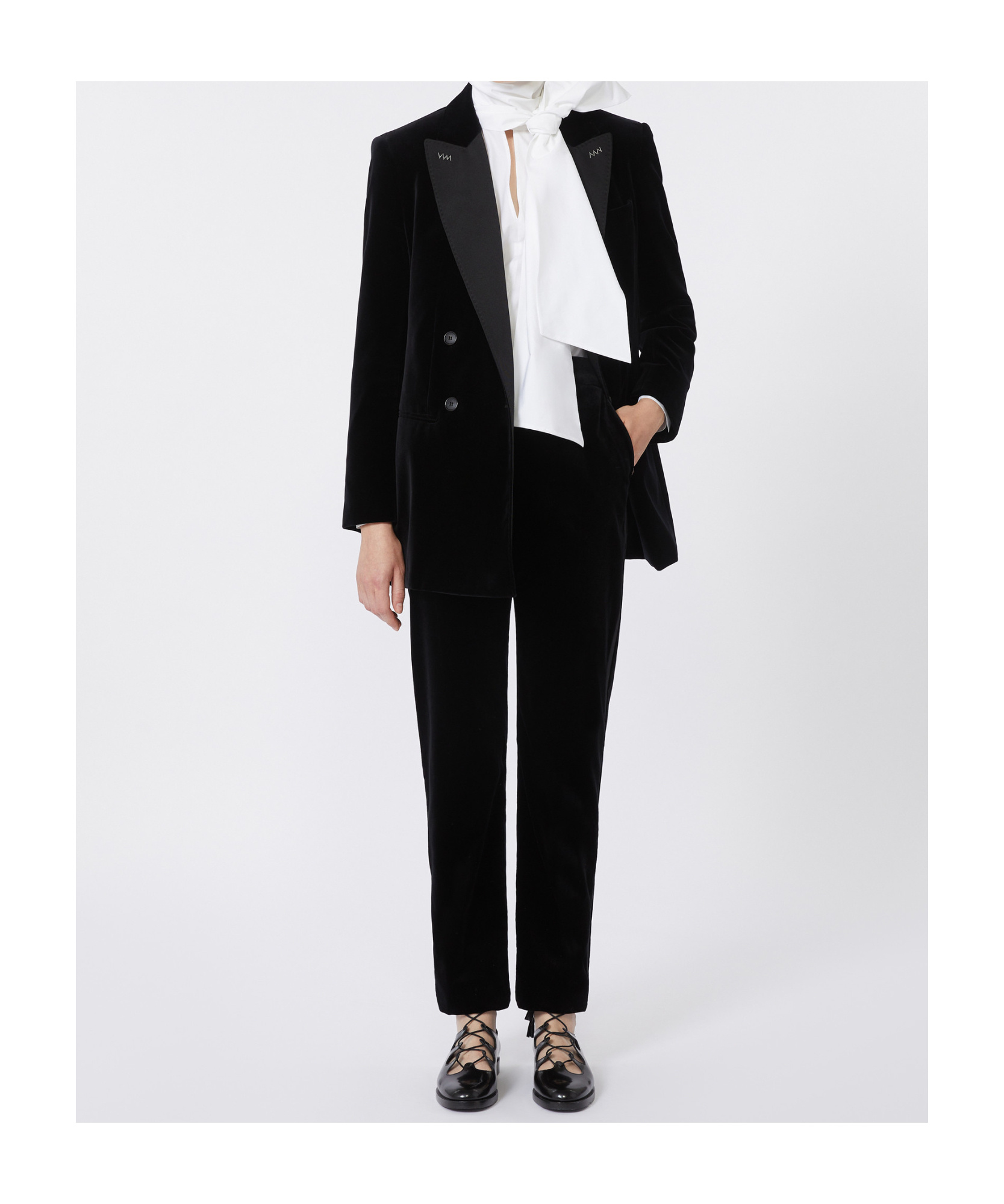 MAX MARA Max Mara Velvet-Texture Side-Stripe Tailored Trousers