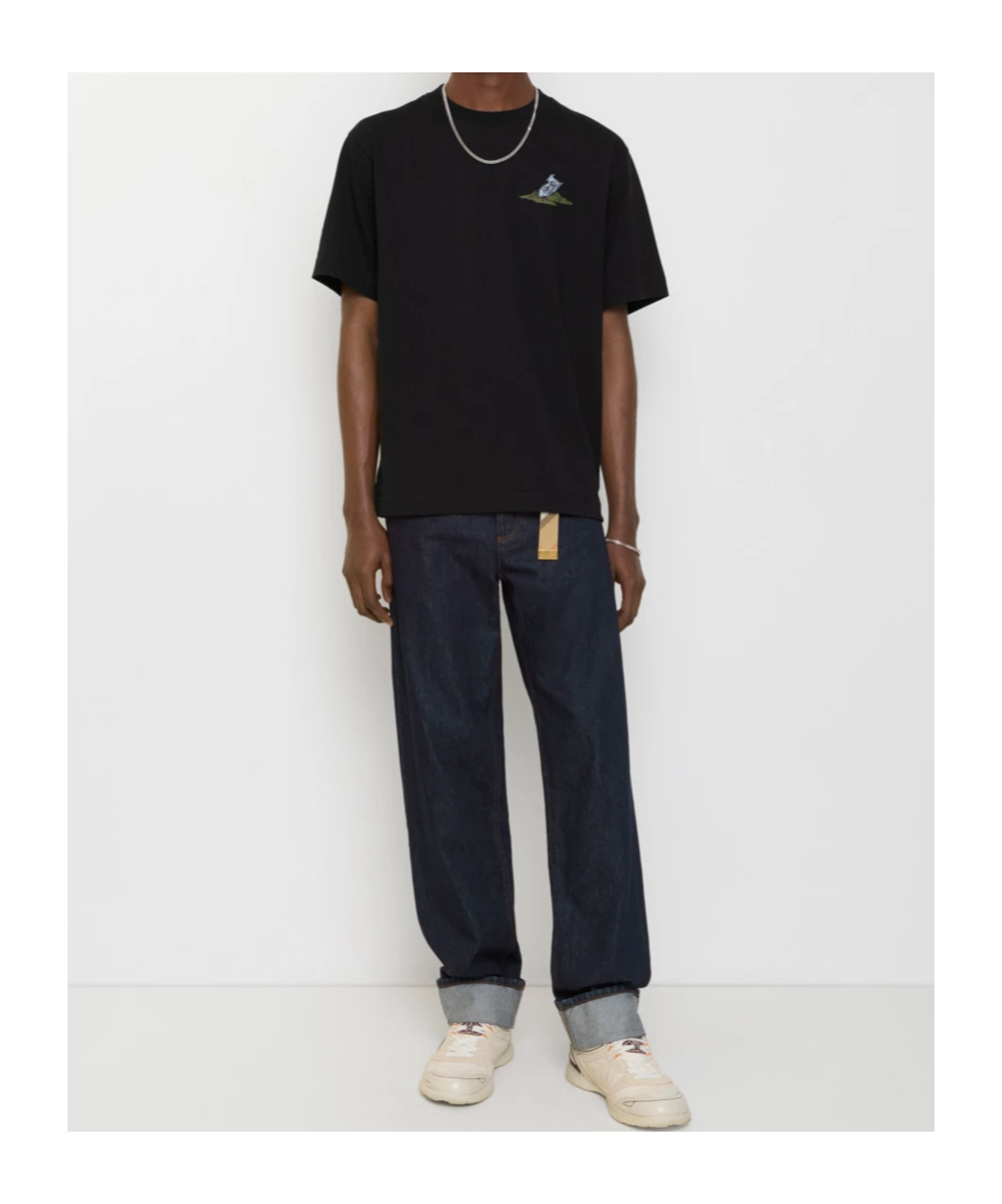 BURBERRY Burberry Logo Patch Turn-Up Hem Jeans