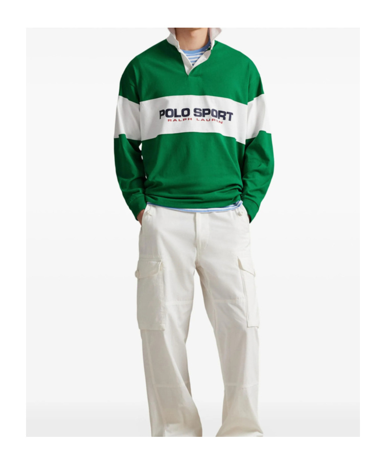 RALPH LAUREN Polo Ralph Lauren Logo Stripe Rugby Polo Shirt