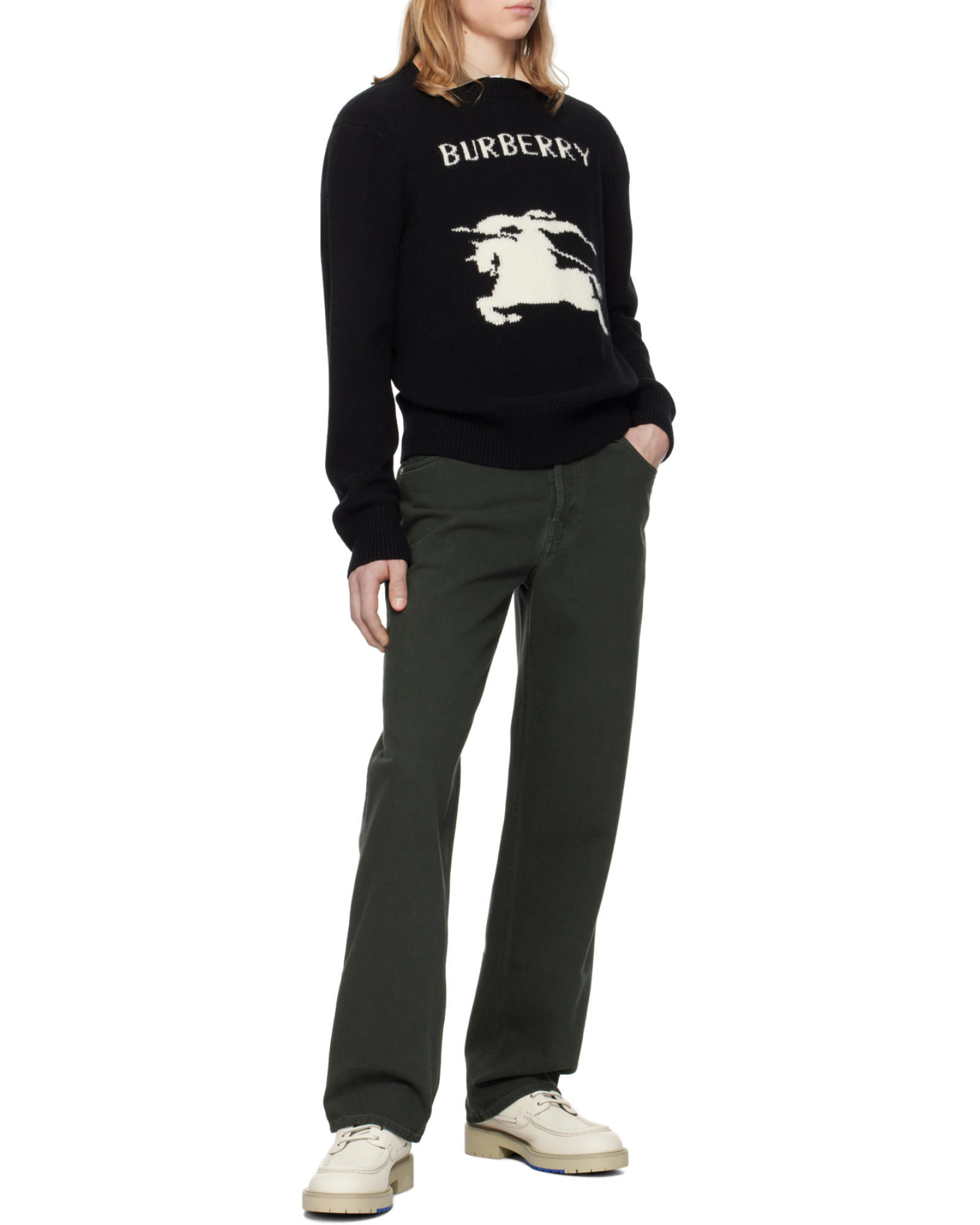BURBERRY Burberry Logo Patch Straight-Leg Jeans
