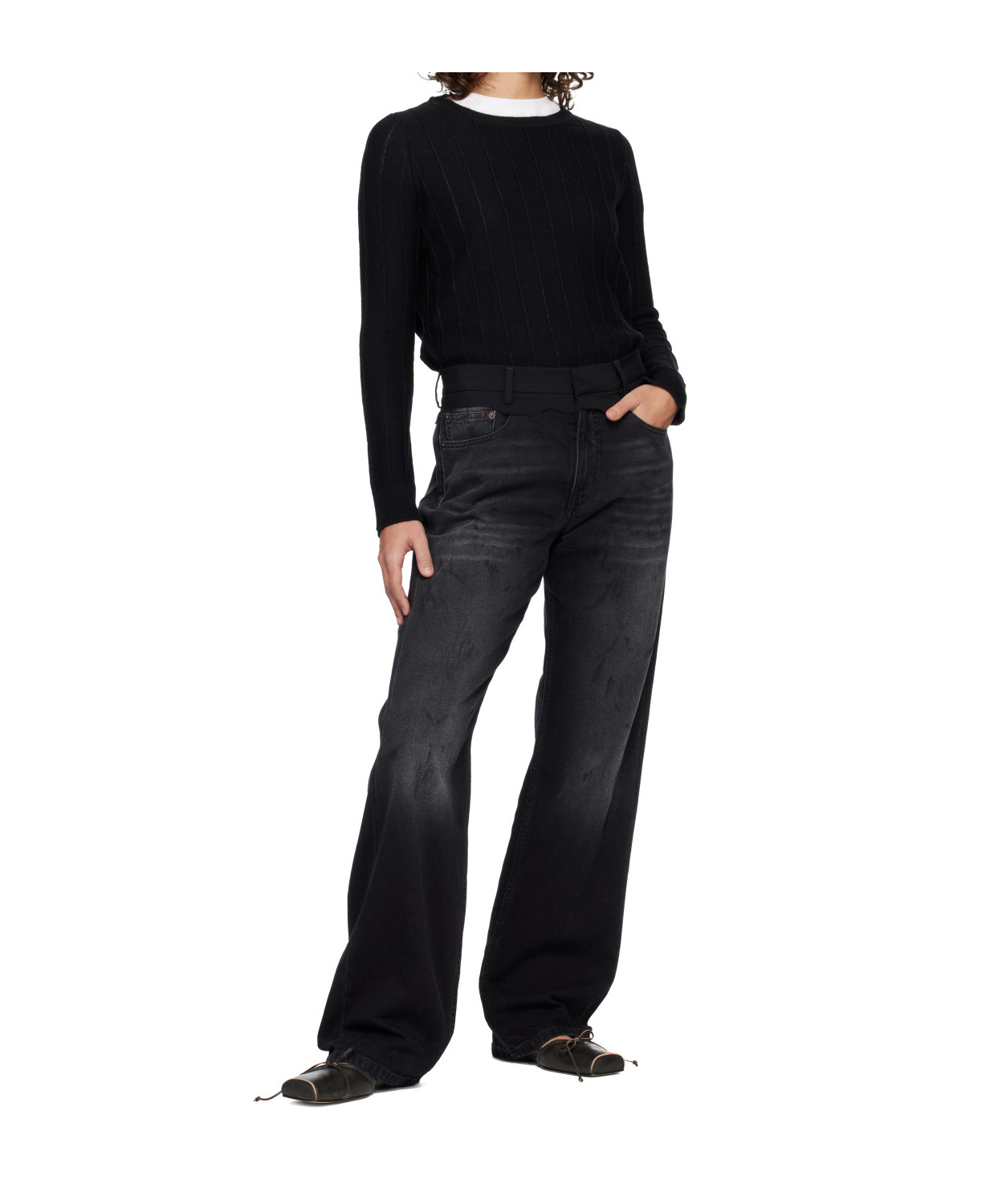 MAISON MARGIELA Mm6 Maison Margiela Contrast Waist Straight-Leg Jeans