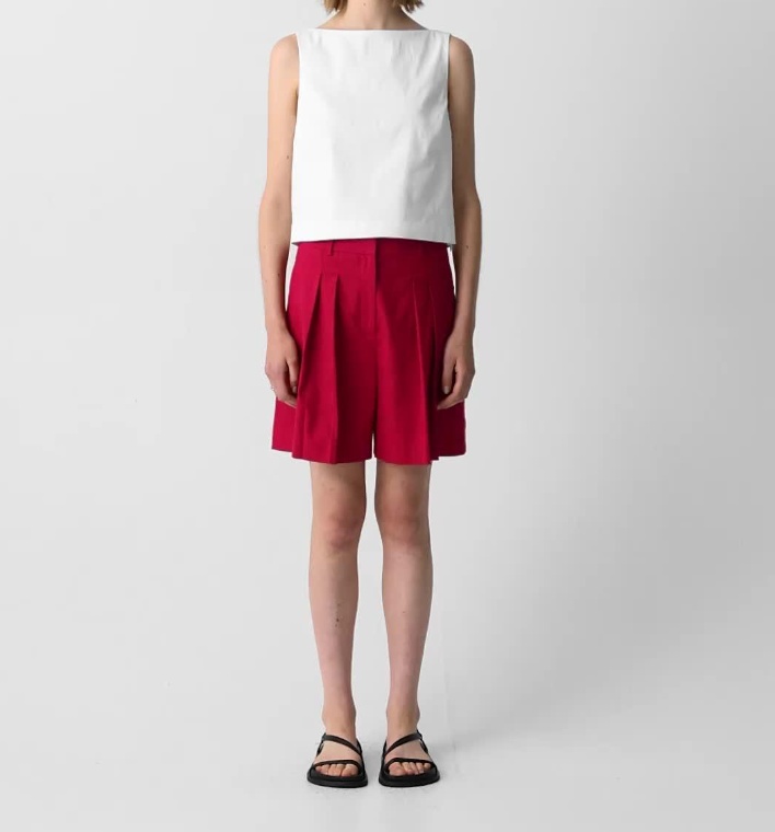 THEORY Theory Pleated Front Wide Leg Shorts