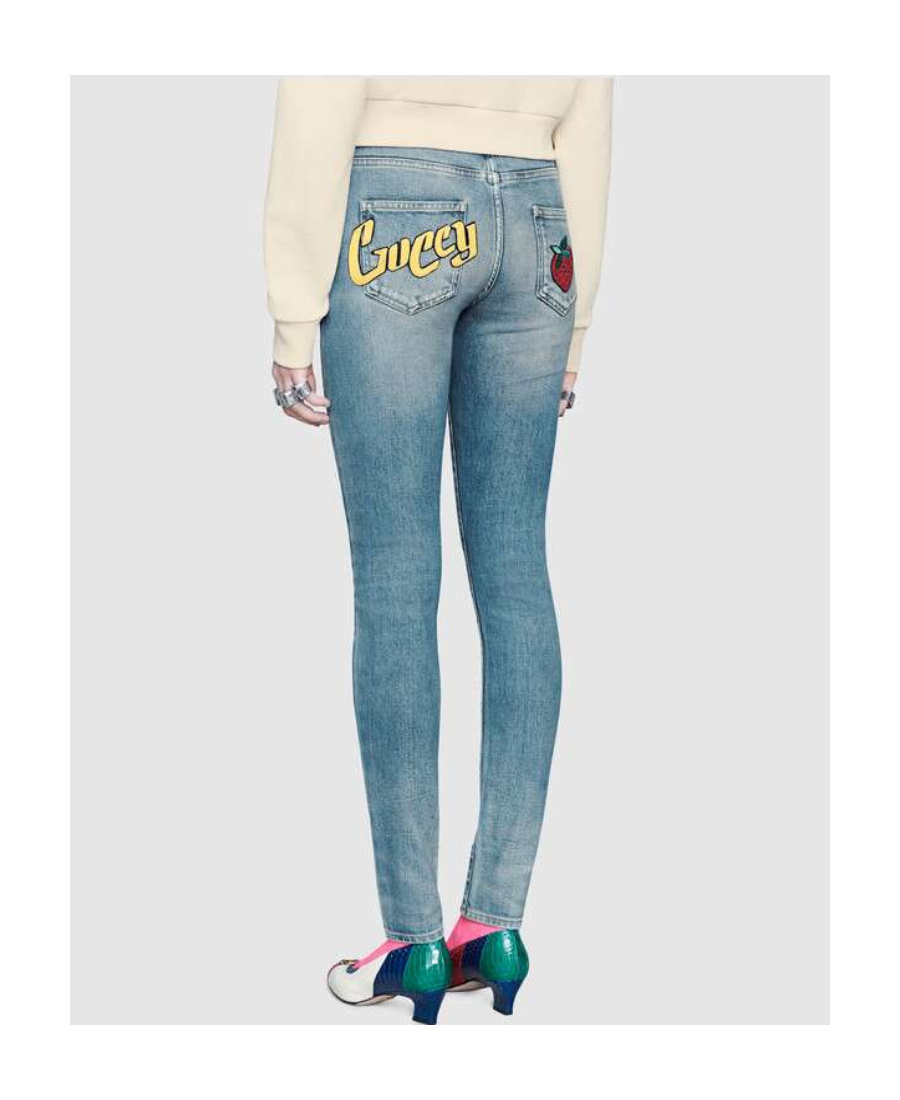 GUCCI Gucci Logo Patch Skinny Fit Jeans
