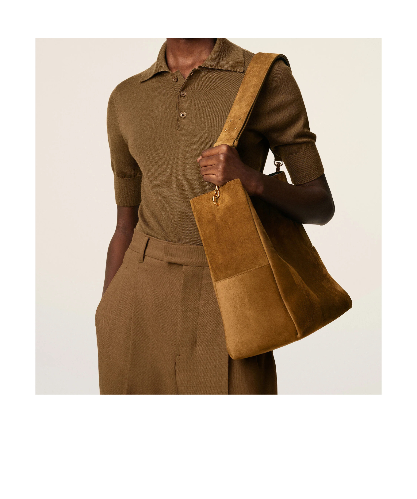 AMI Ami Paris Carrousel Leather Bucket Bag
