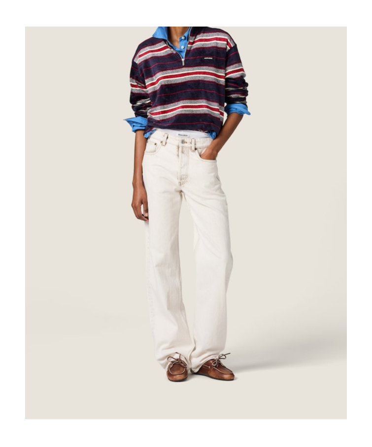 MIU MIU Miu Miu Logo-Embroidered Denim Jeans