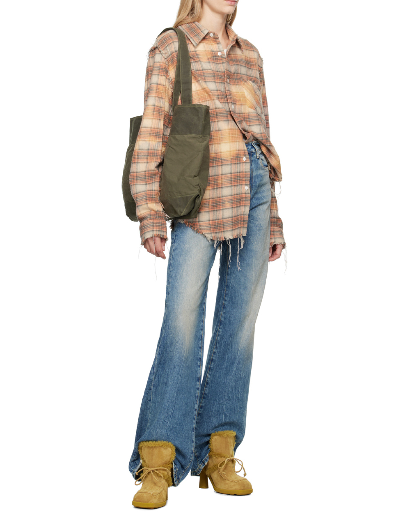 R13 R13 Vintage Effect Wide-Leg Jeans
