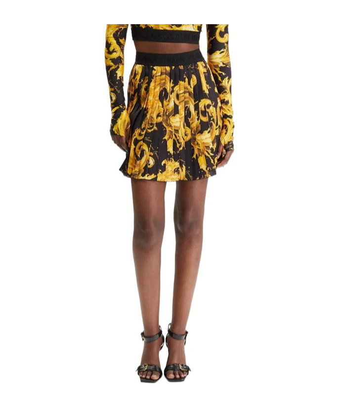 VERSACE Versace Jeans Couture Barocco Pleated Mini Skirt