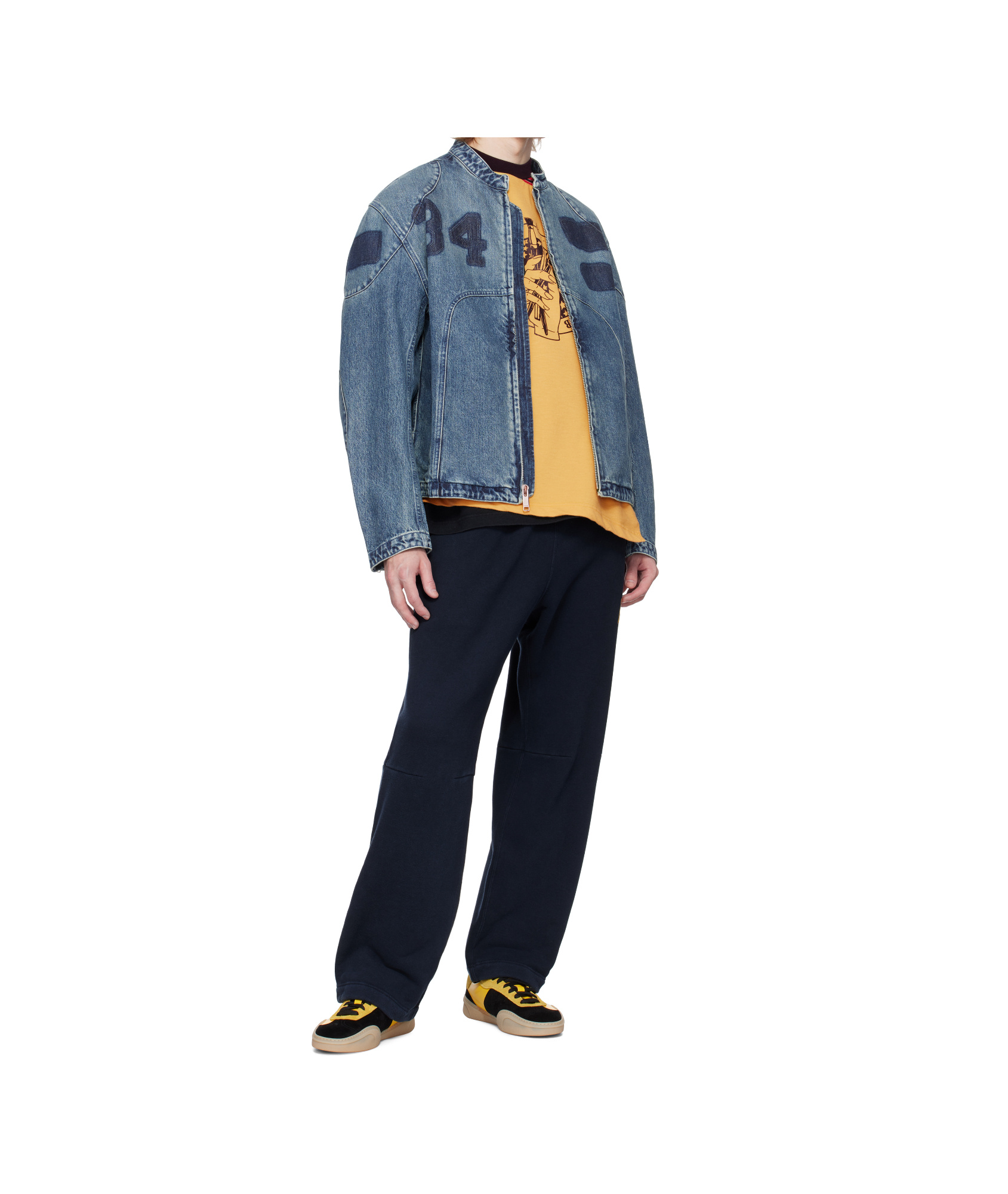 AMBUSH AMBUSH Paneled Graphic Denim Rider Jacket