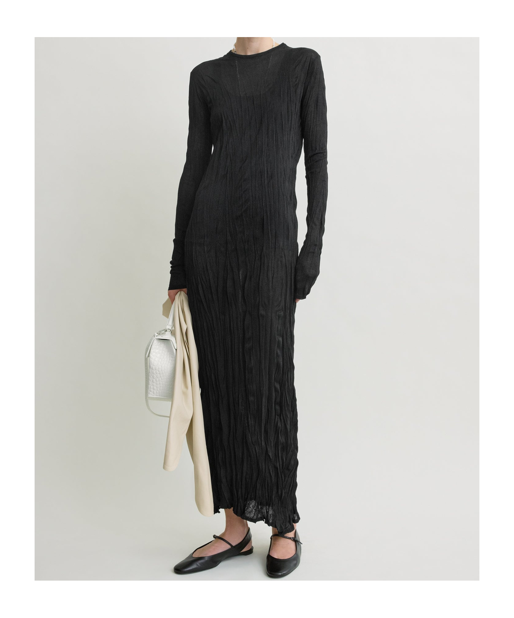 TOTÊME Totême Crinkled Long-Sleeve Maxi Dress