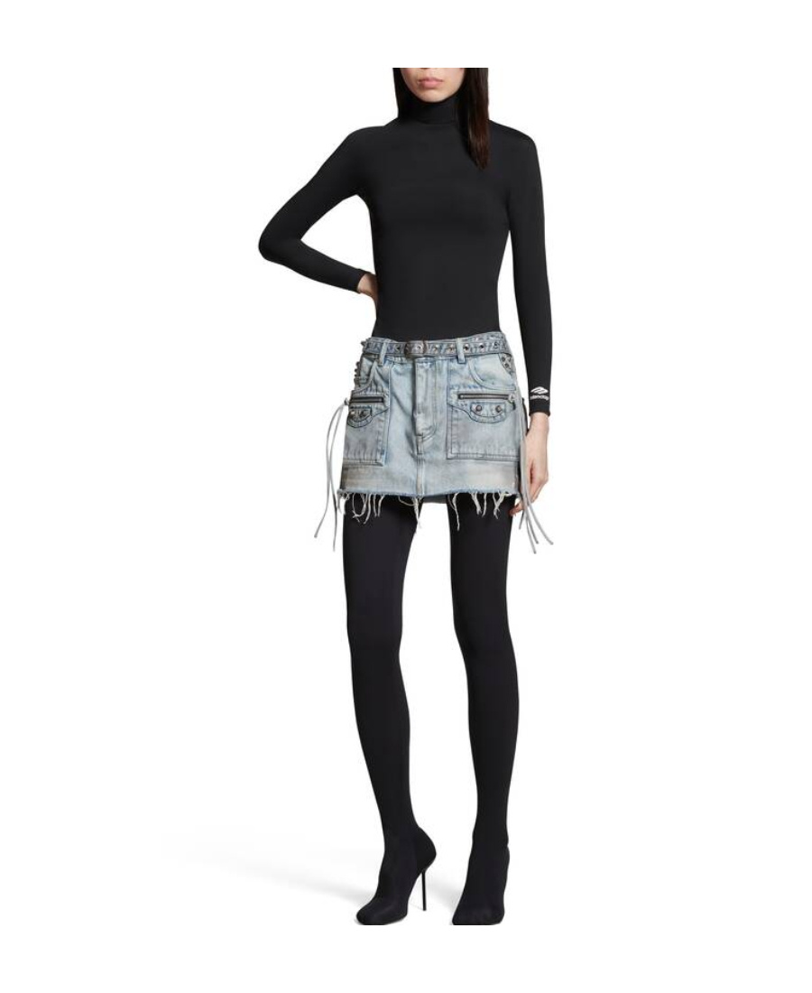 BALENCIAGA Balenciaga Cagole Mini Denim Skirt