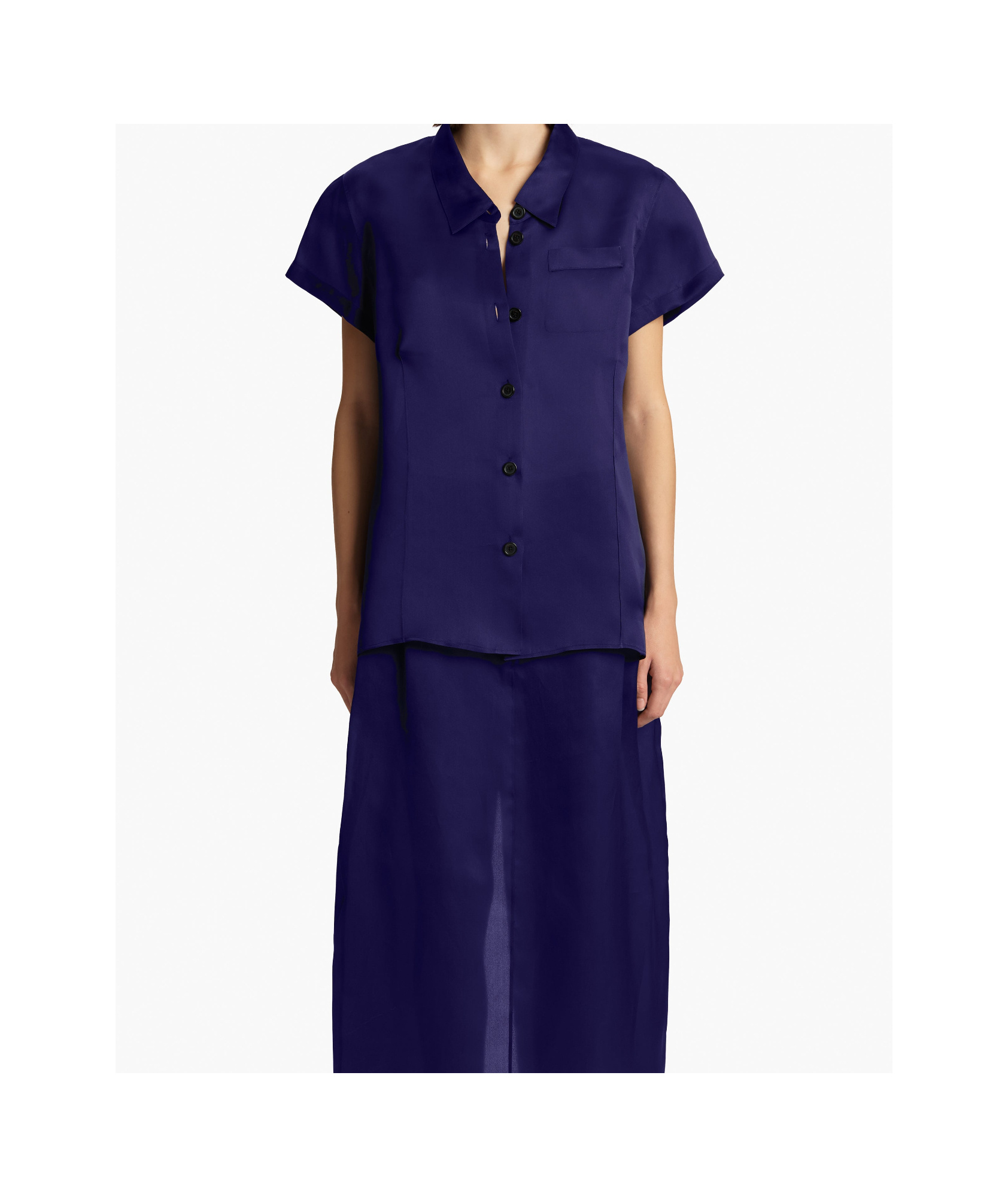 KHAITE Khaite Keefe Button-Up Blouse in Silk Organza