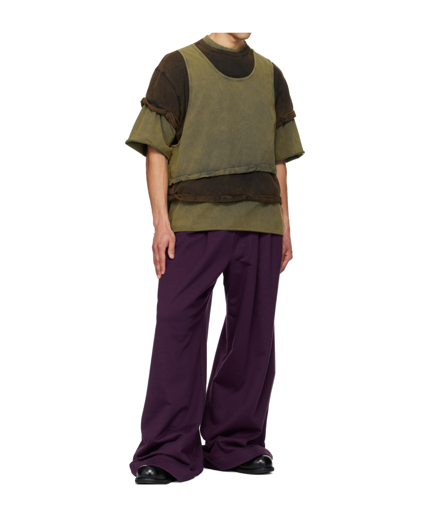 WE11DONE Three-layer short-sleeved T-shirt