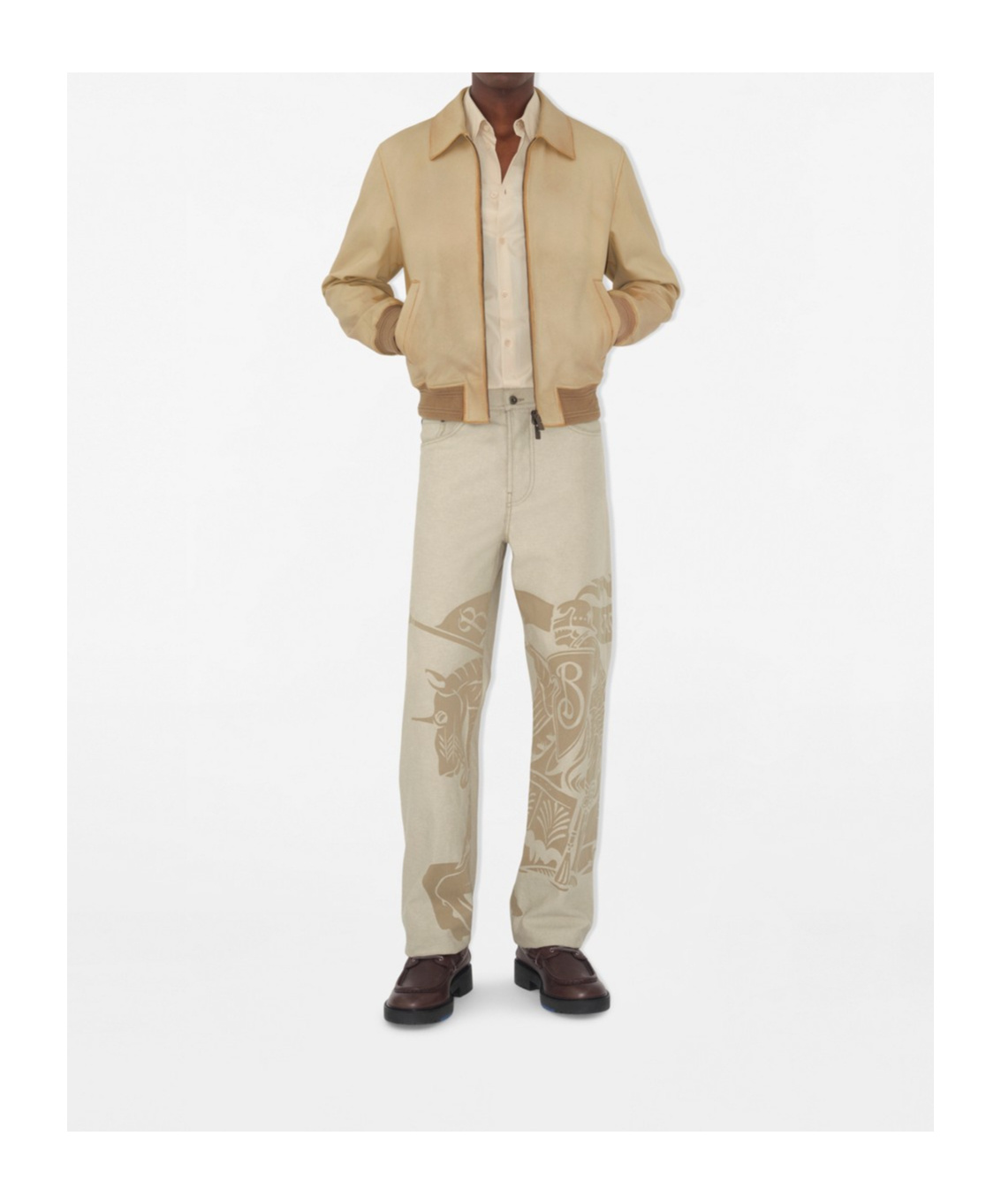 BURBERRY Burberry Equestrian Knight Design Jacquard Straight-Leg Jeans