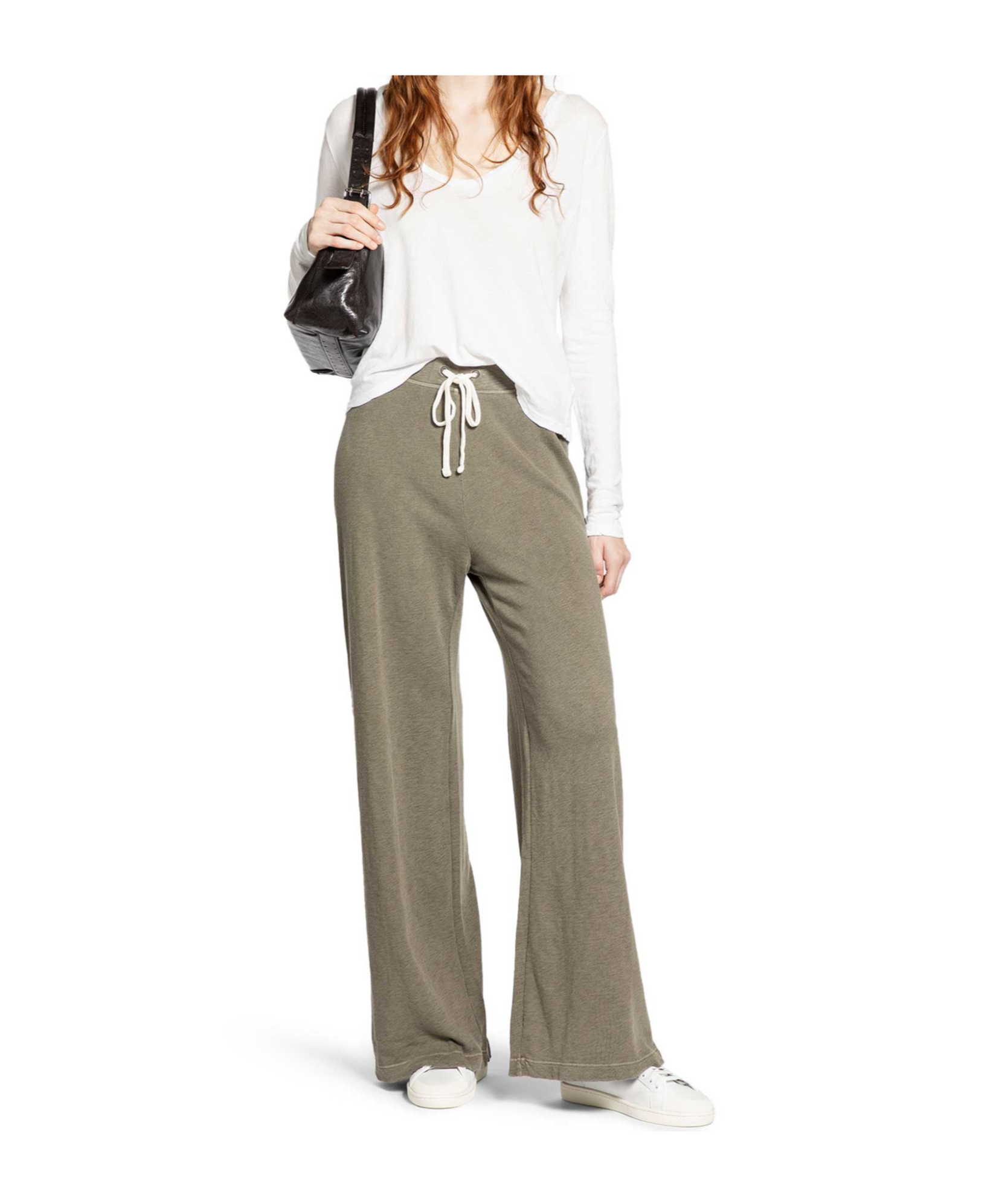 JAMES PERSE James Perse Deep V-Neck Long-Sleeve T-Shirt