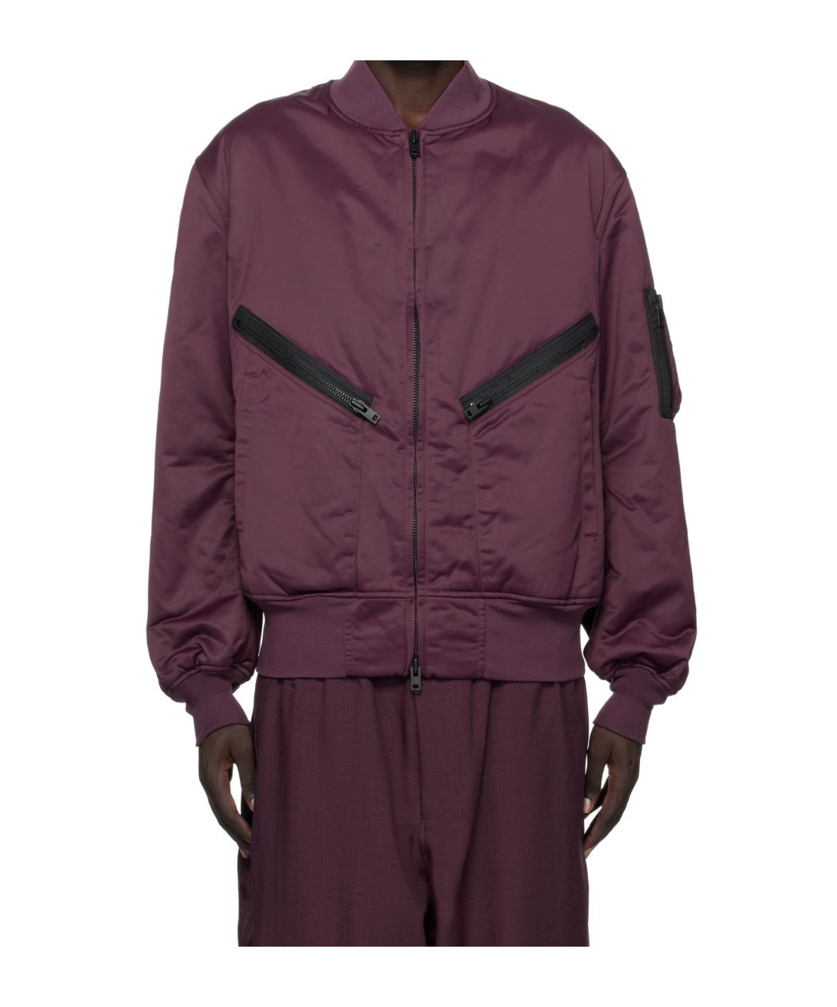 Adidas Y-3 Oversized Bomber Jacket - Shadow Maroon | Editorialist