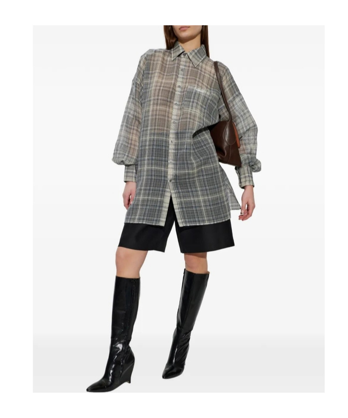 COPERNI Coperni Plaid Drawstring-Waist Shirt