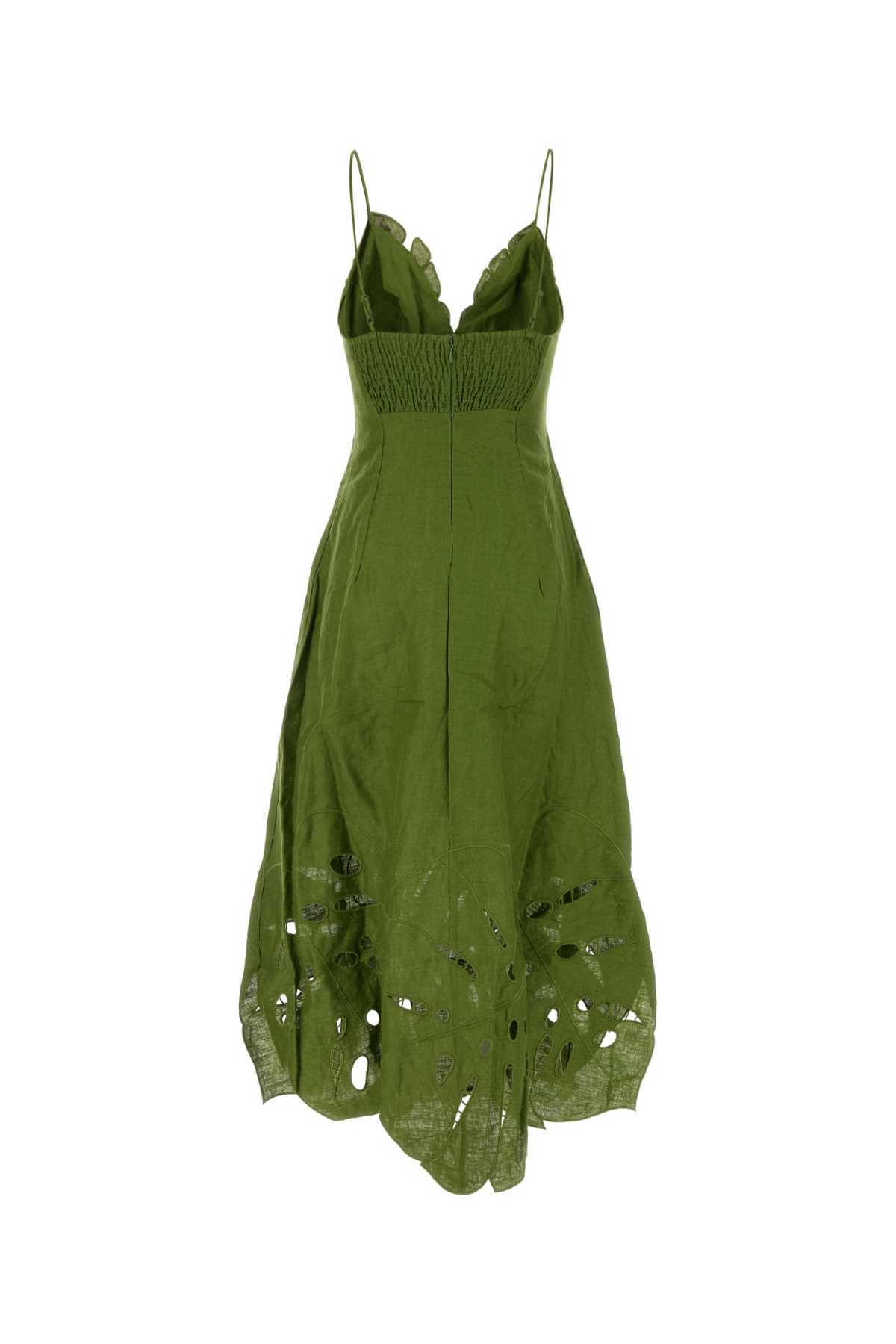 Farm Rio Bow Scalloped Linen Midi Dress In Red - 44% Off | Editorialist