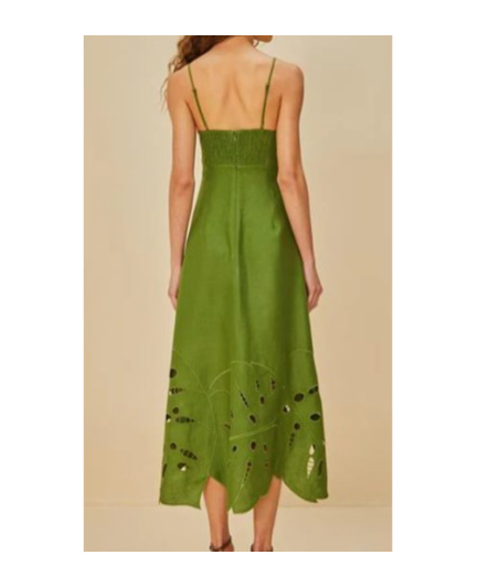 Farm Rio Bow Scalloped Linen Midi Dress In Red - 44% Off | Editorialist Farm Rio Bow Scalloped Linen Midi Dress In Red - 44% Off | Editorialist