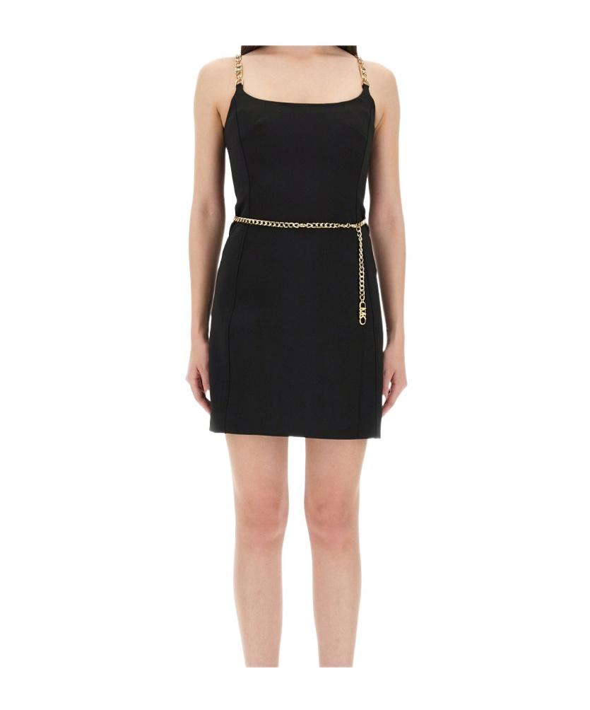 Michael Kors Chain-Strap Mini Dress - Black | Editorialist
