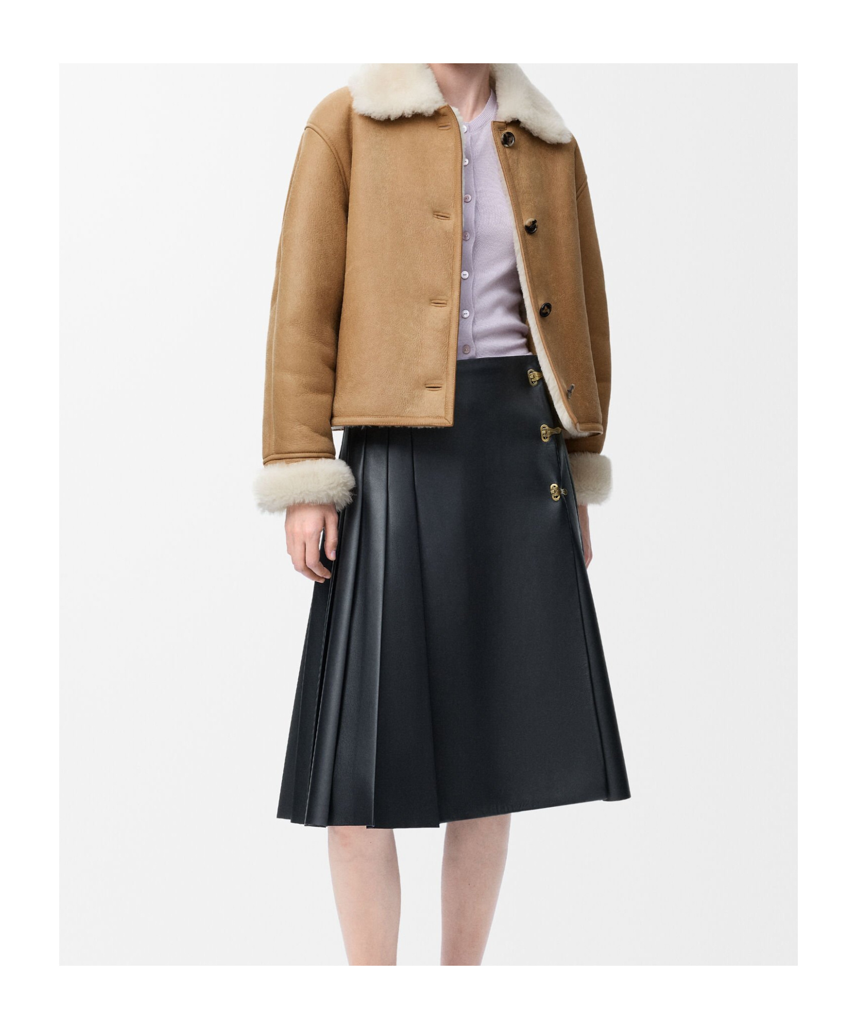 LOEWE Loewe Shearling Trimmed Button-Up Jacket