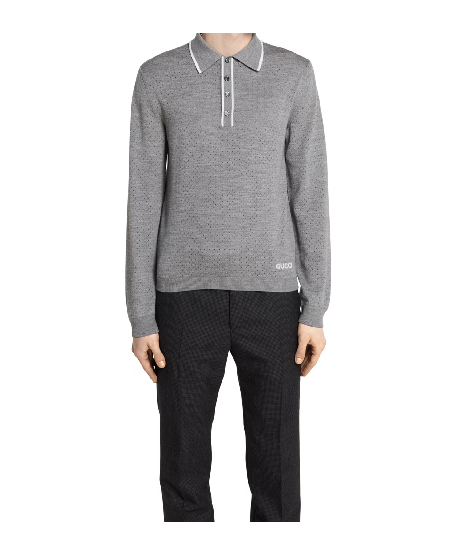 GUCCI perforated polo shirt
