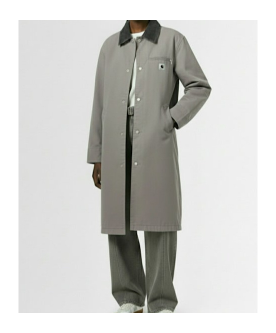 CARHARTT WORK IN PROGRESS Carhartt WIP Long Casual Jacket with Button Closure and Logo Detail