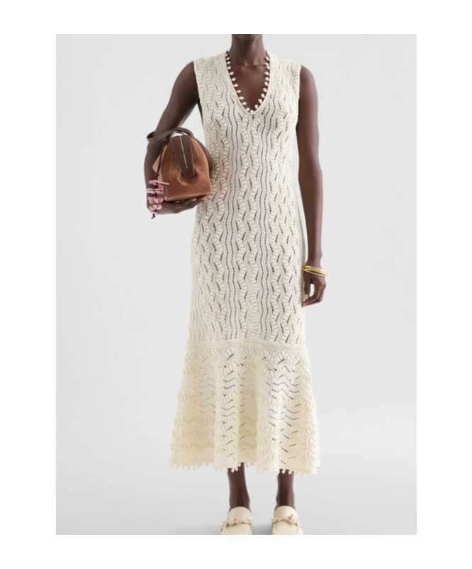 JIL SANDER Jil Sander V-Neck Sleeveless Knitted Maxi Dress