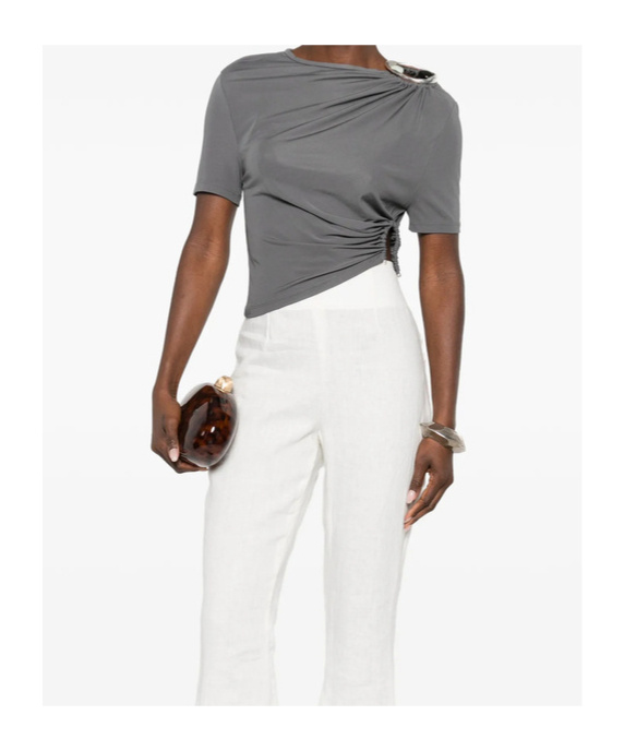 CHRISTOPHER ESBER Christopher Esber Asymmetrical Draped Top with Pleated Details