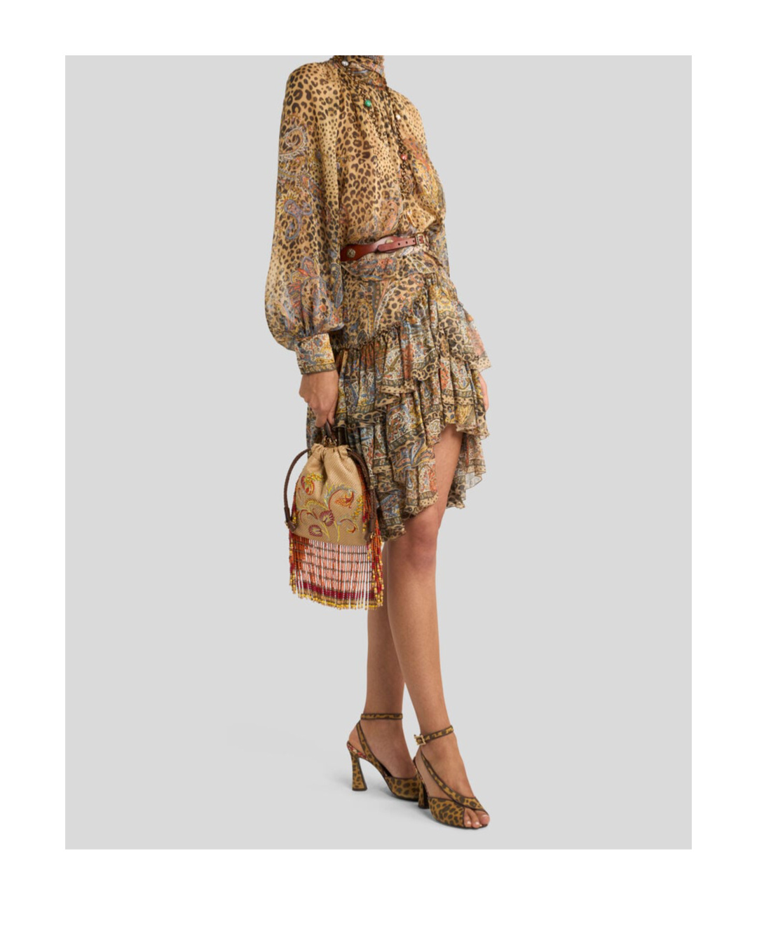 ETRO Etro Long Sleeve Animal and Paisley Print Blouse