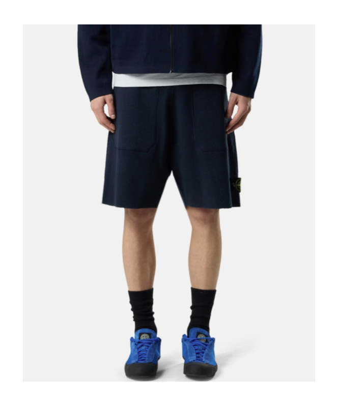 STONE ISLAND Stone Island Logo Patch Knit Jogger Shorts