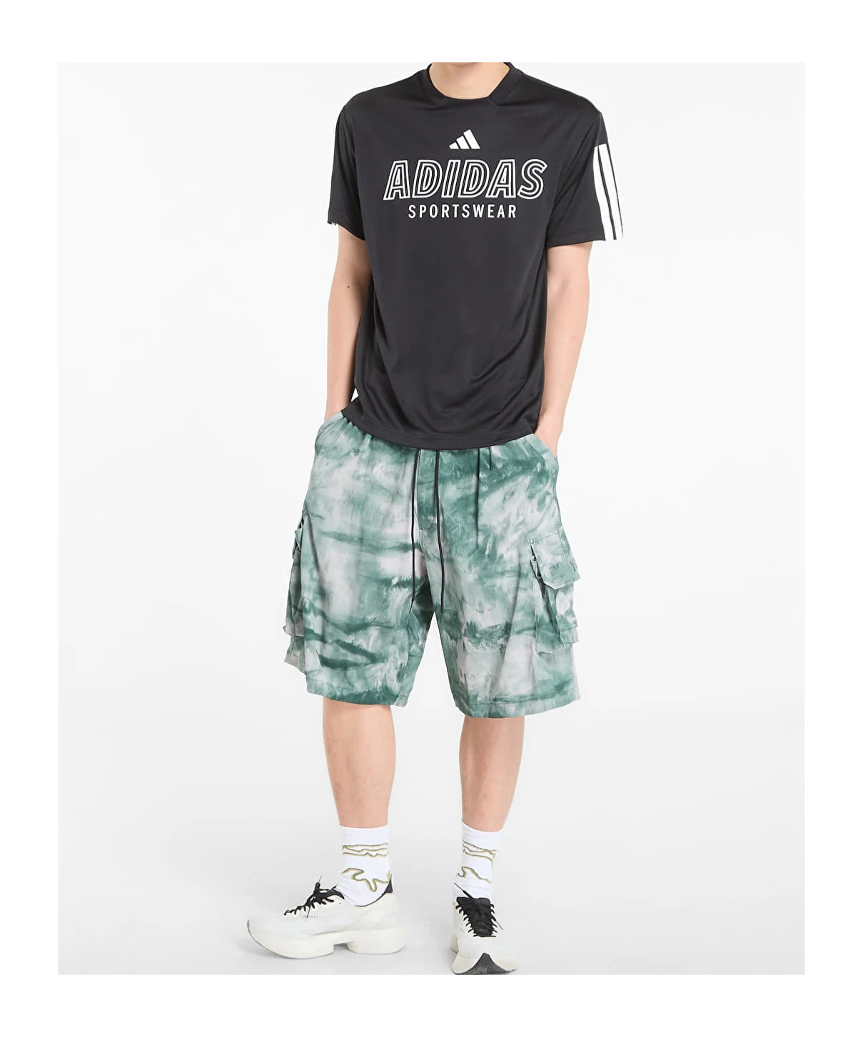 Y3 Y-3 Tie-Dye Cargo Drawstring Shorts
