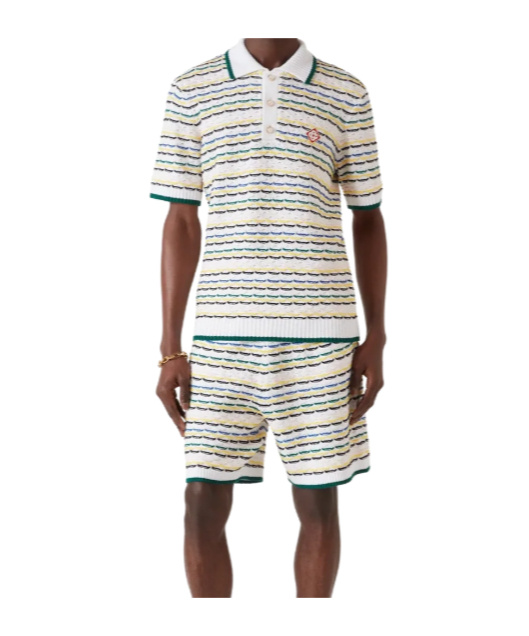 CASABLANCA Casablanca Tuck Stitch Short Sleeved Polo Shirt