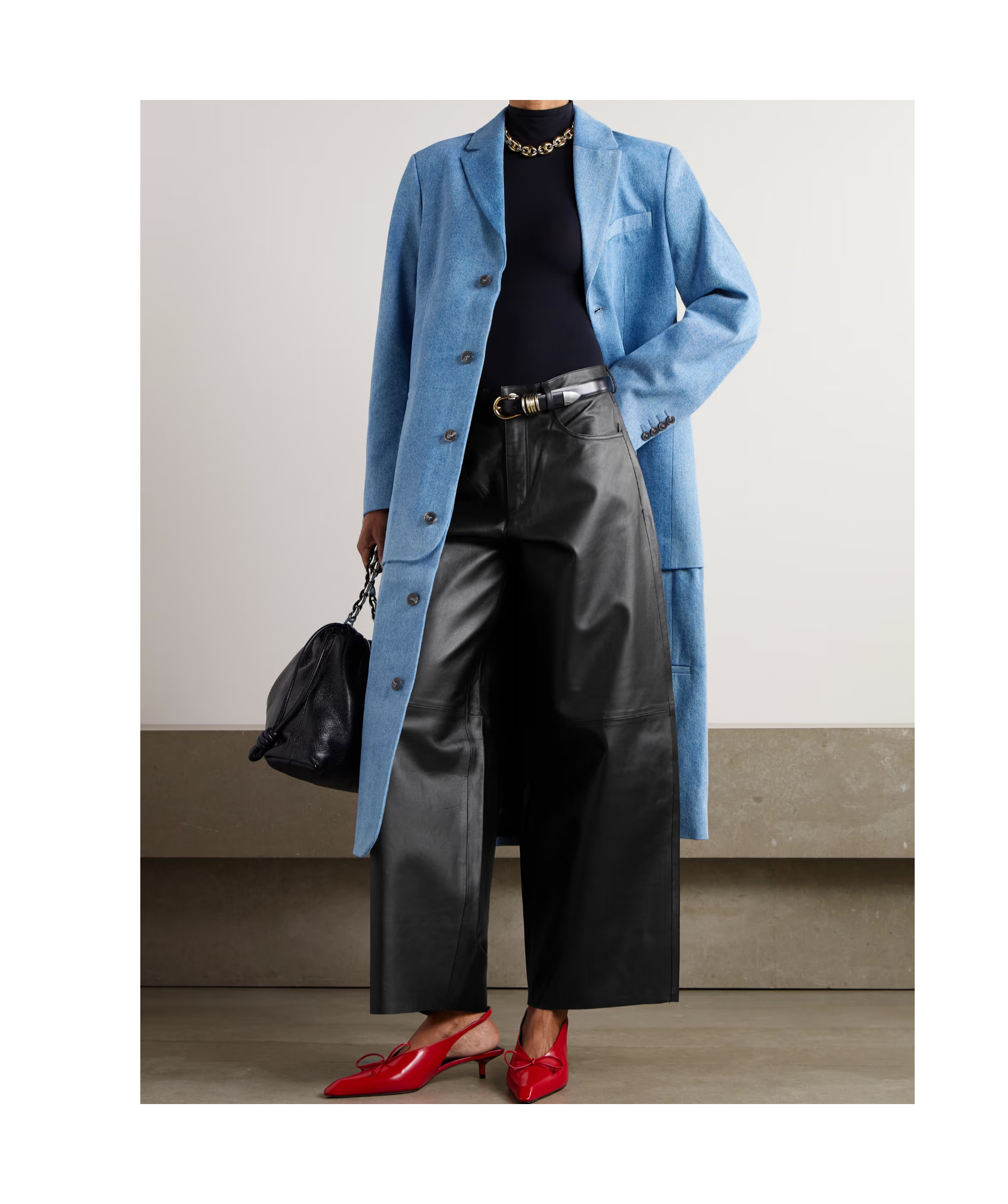 HAIKURE Haikure Panelled Leather Wide-Leg Trousers