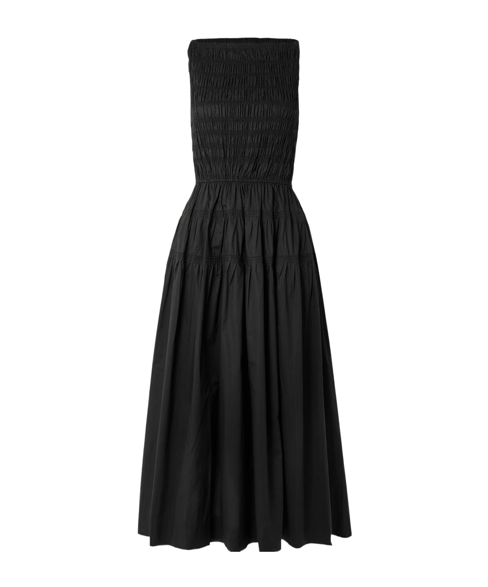 Toteme Pleated Organic Cotton-Jersey Midi Dress - Grey | Editorialist
