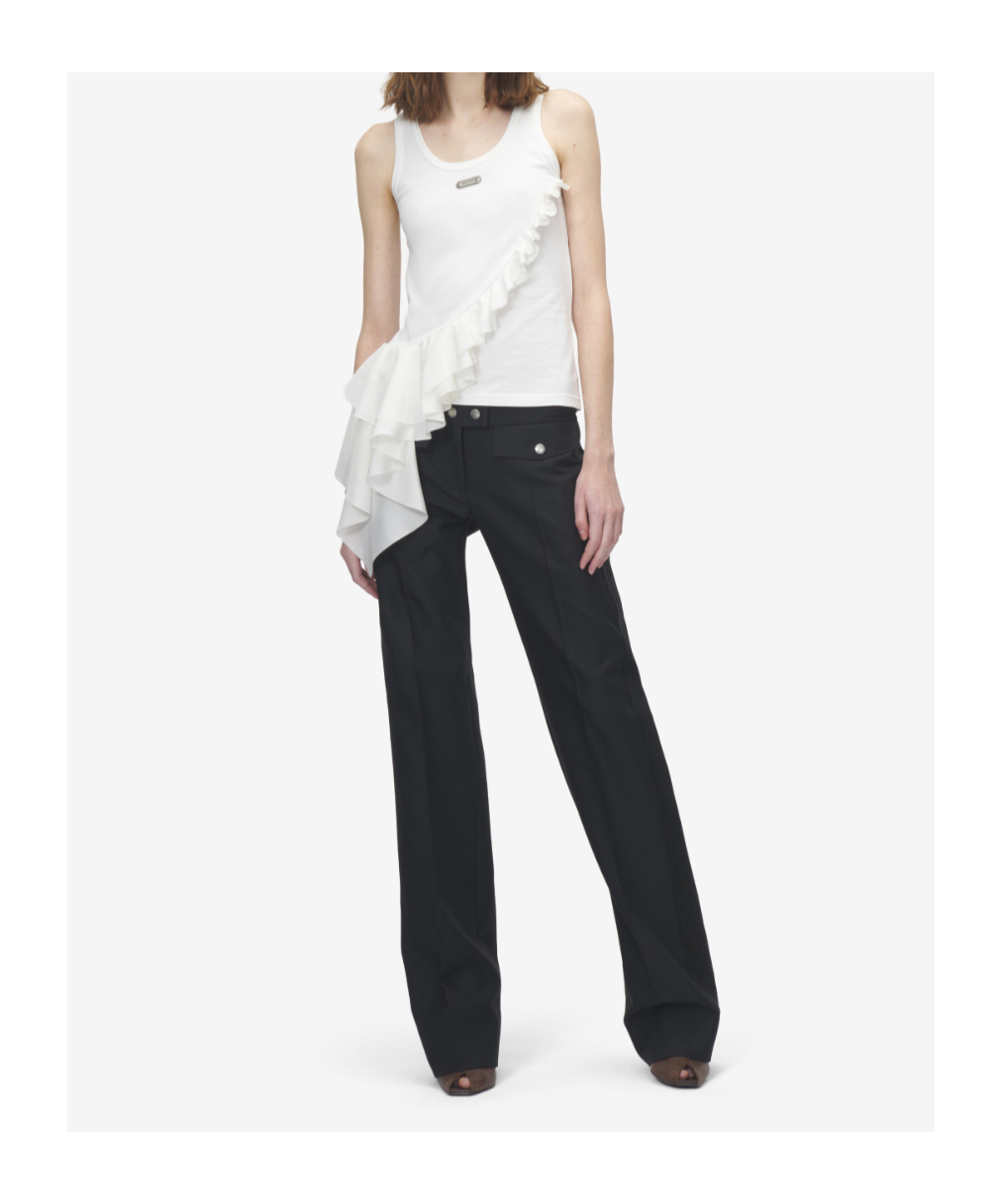 ALEXANDER MCQUEEN Alexander McQueen Asymmetrical Ruffle Tank Top