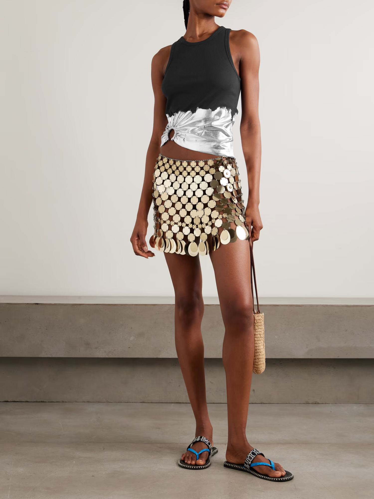 PACO RABANNE Paco Rabanne Metallic Printed Sleeveless Top