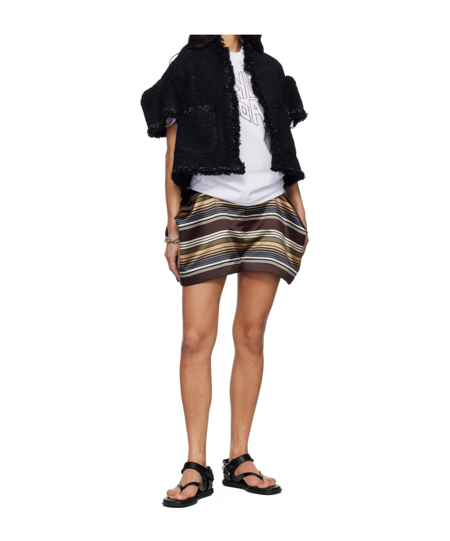 SACAI Sacai Striped Lantern Shorts
