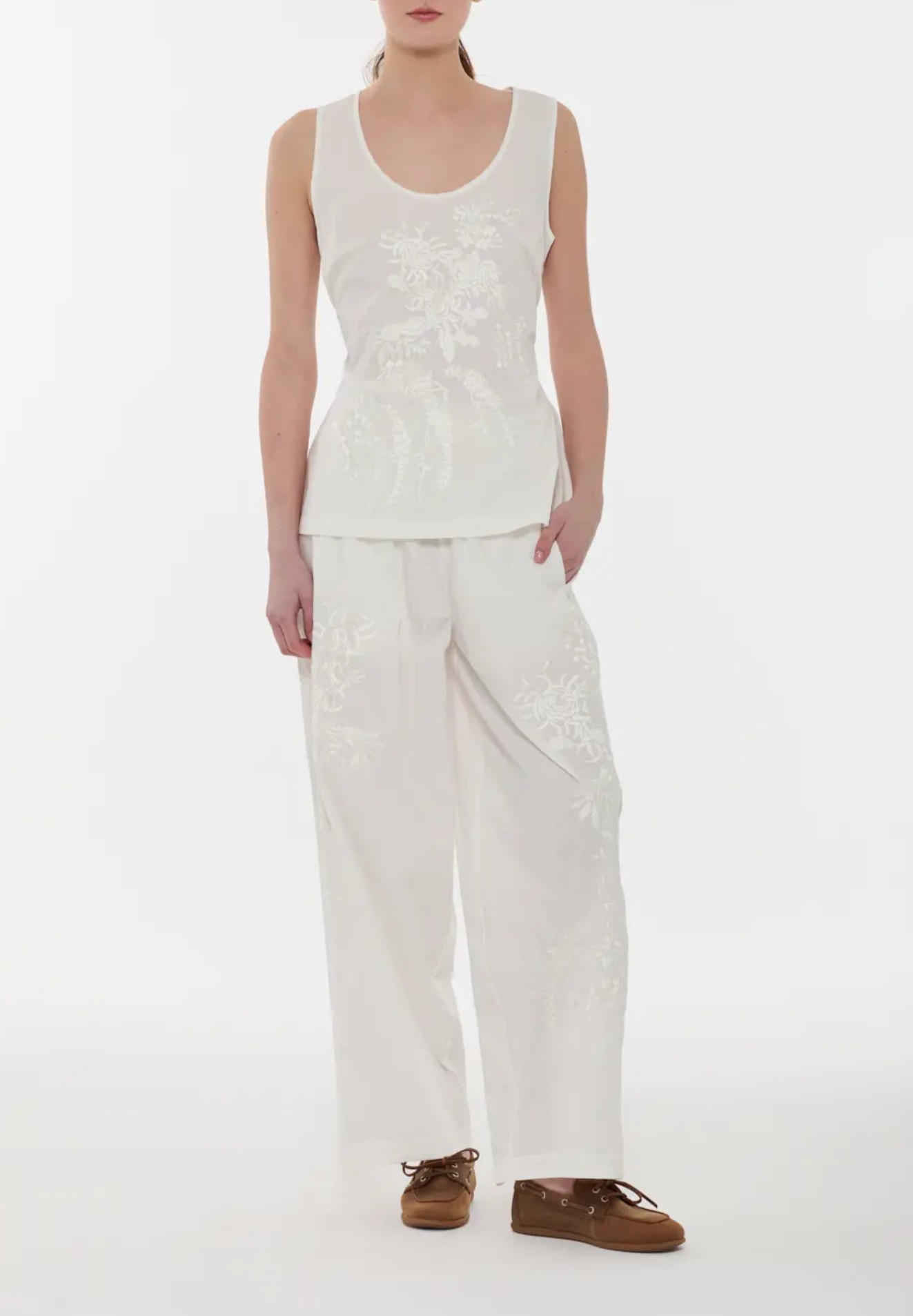 P.A.R.O.S.H P.A.R.O.S.H. Embroidered Belted Sleeveless Top